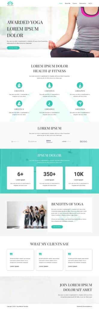 Yoga Website Template – Yoga Website Template By BricksTemplates.io